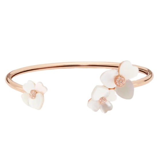 kate spade | Jewelry | Kate Spade Rose Gold Precious Pansy Flex Cuff ...